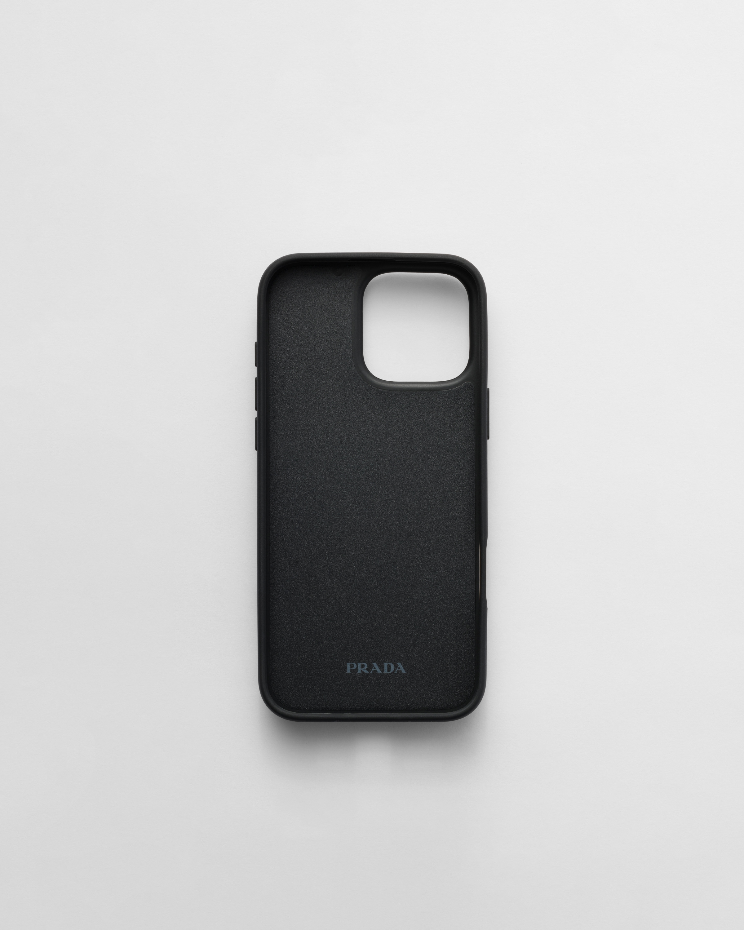 Prada Saffiano Leather Case For Iphone 16 Pro Max In Black