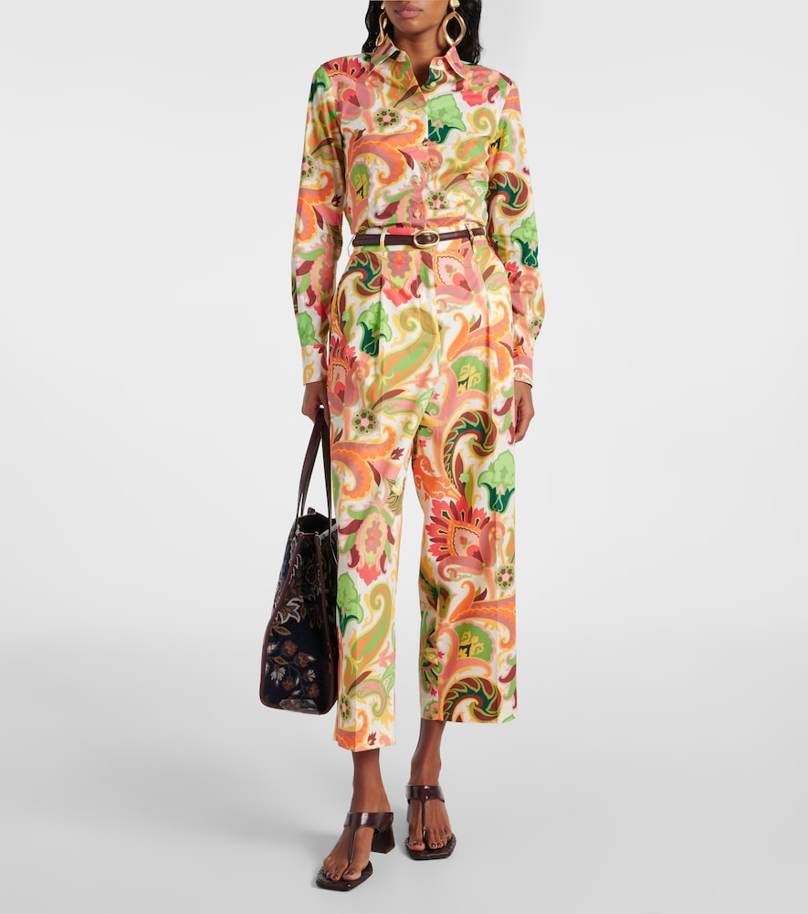 ETRO Etro Printed Wide-Leg Cotton Pants