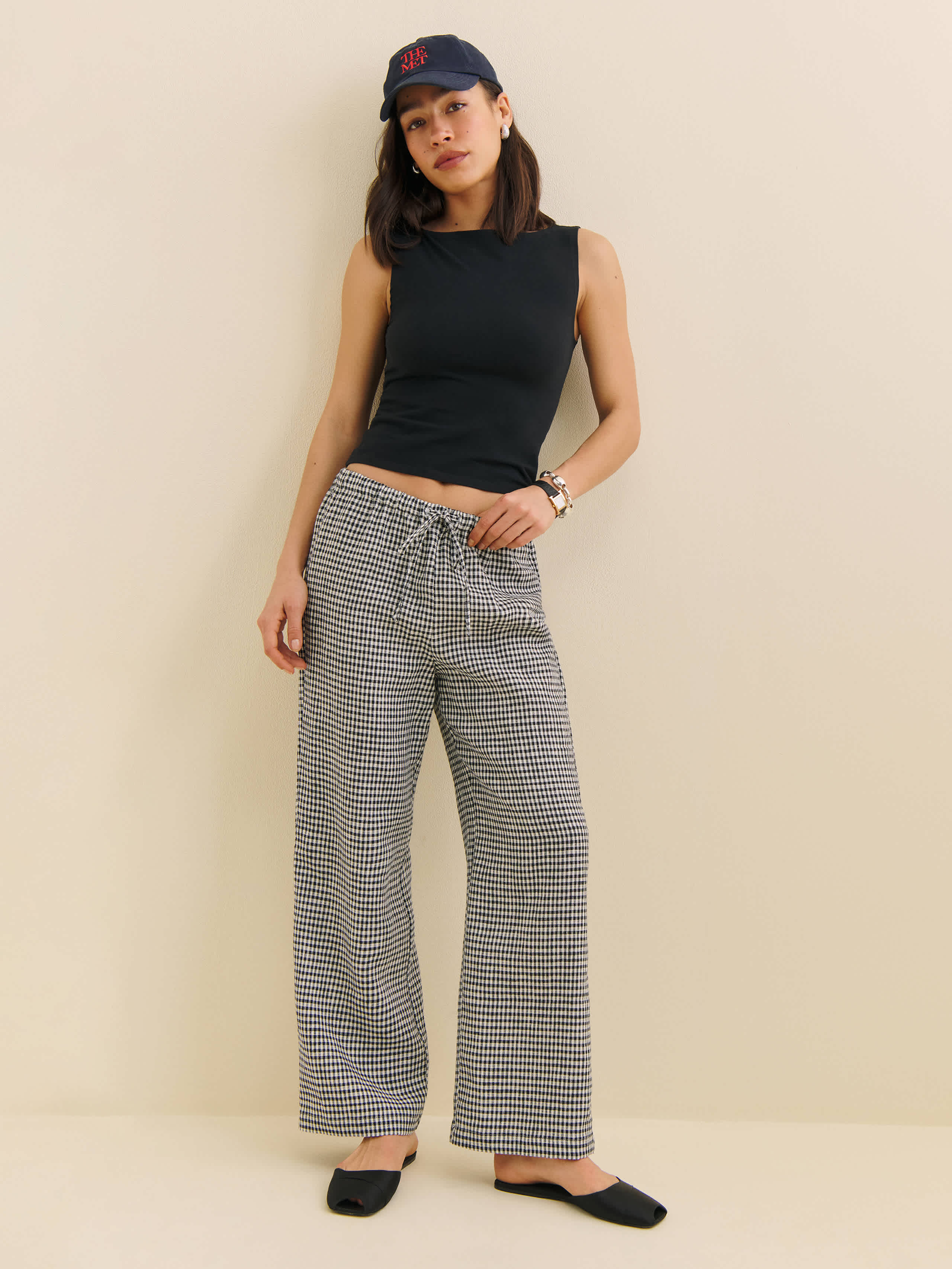 REFORMATION Reformation Olina Cropped Linen Pant
