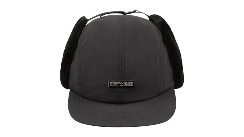 stussy × Denim Tears EARFLAP CAP Denim Tears X Stussy Elmer Earflap Cap - Black | Editorialist