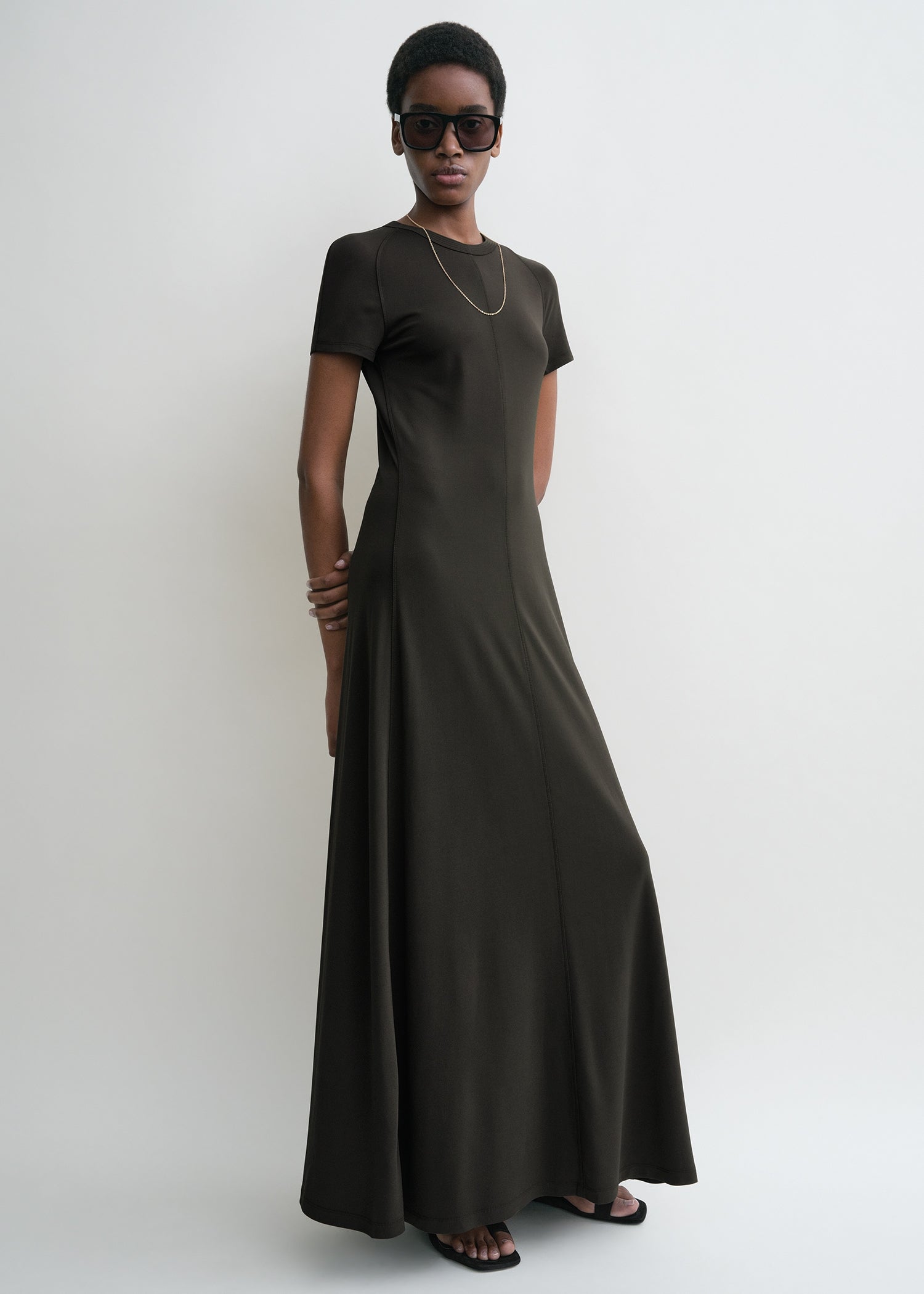 toteme fluid jersey dress Buy Maxi - Black At 64% Off pistachio