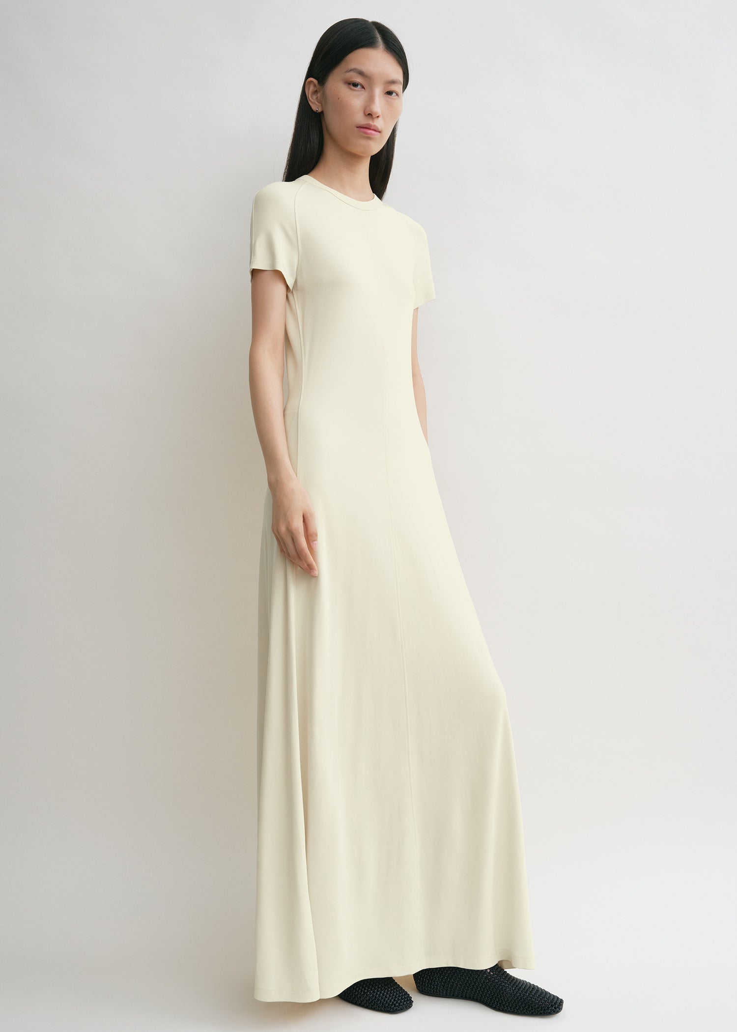 toteme fluid jersey maxi dress - Ecru Slip dress