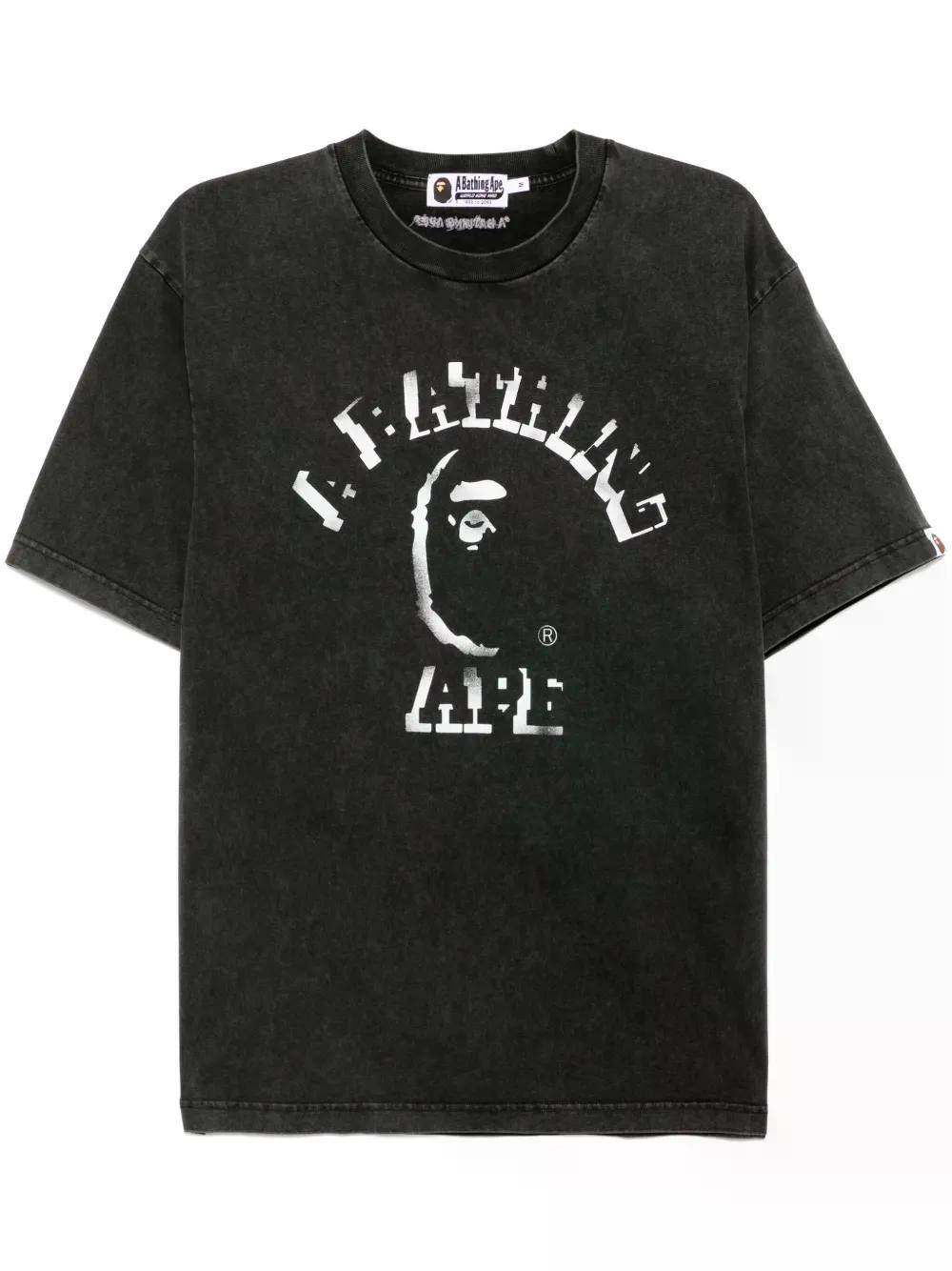 Bape Garment Dye Shark Relaxed Fit Tee - Black | Editorialist