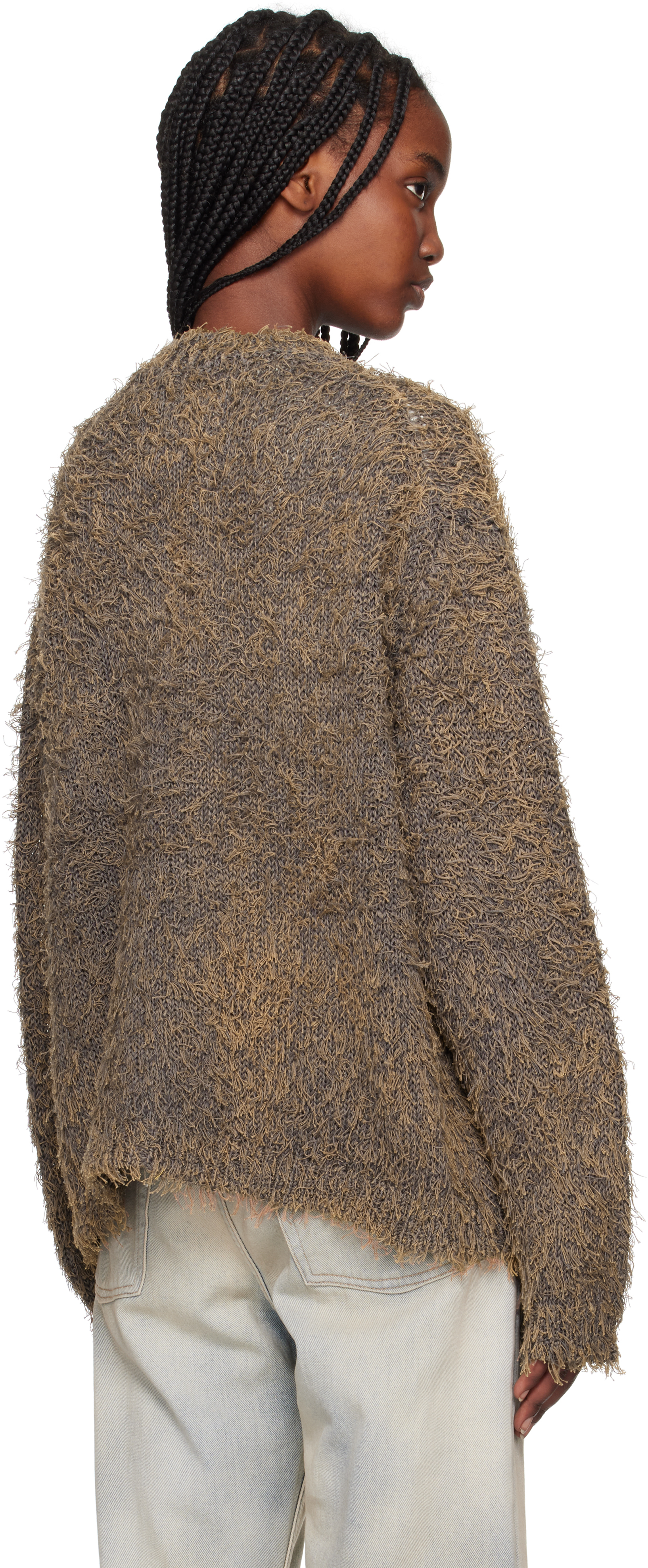 Doublet Tweed Knit Cardigan In Grey - 65% Off | Editorialist