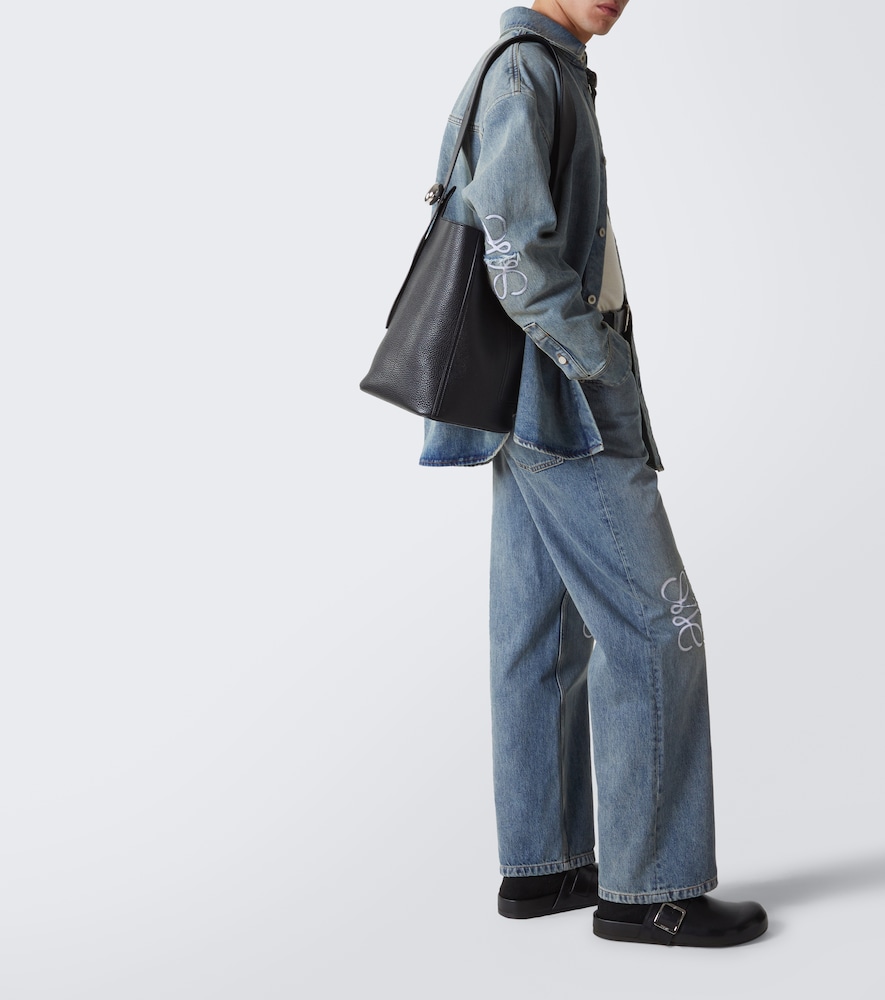 LOEWE Ease Buckle Leather Mules