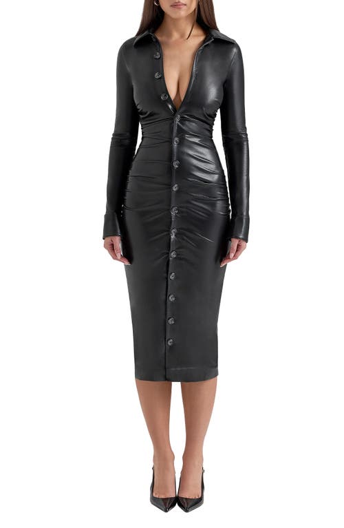 HOUSE OF CB HOUSE OF CB Viola Faux Leather Midi Dress