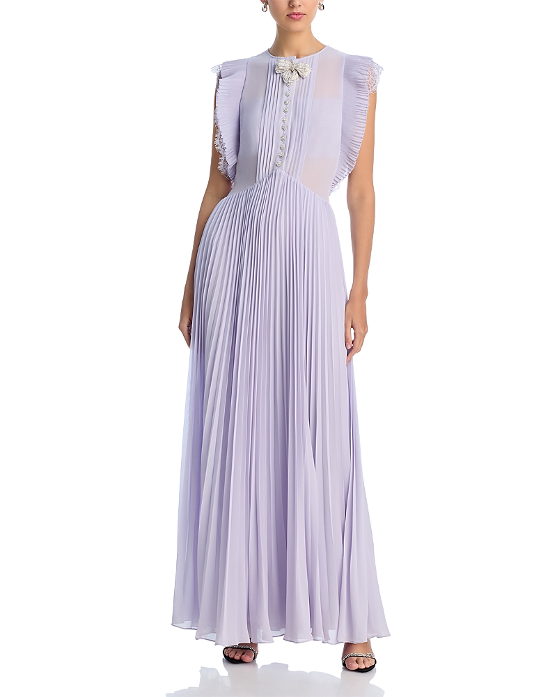 sachin and babi light blue dress Self-Portrait Chiffon Ruffled Maxi Dress In Lilac - 64% Off