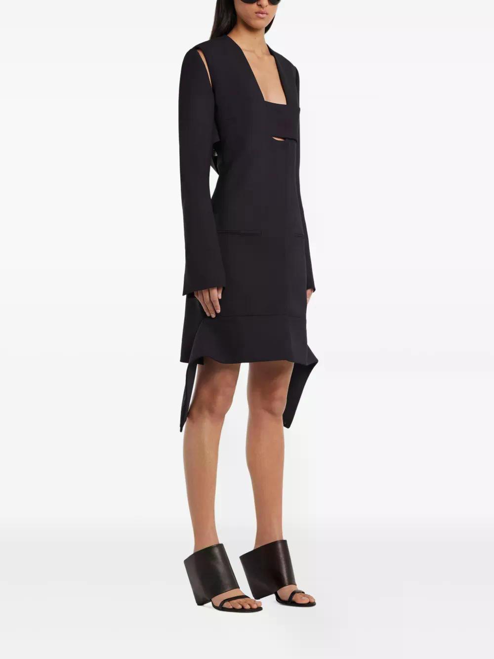 Courreges Infinity Pleats A-Line Dress - Black - 30% Off