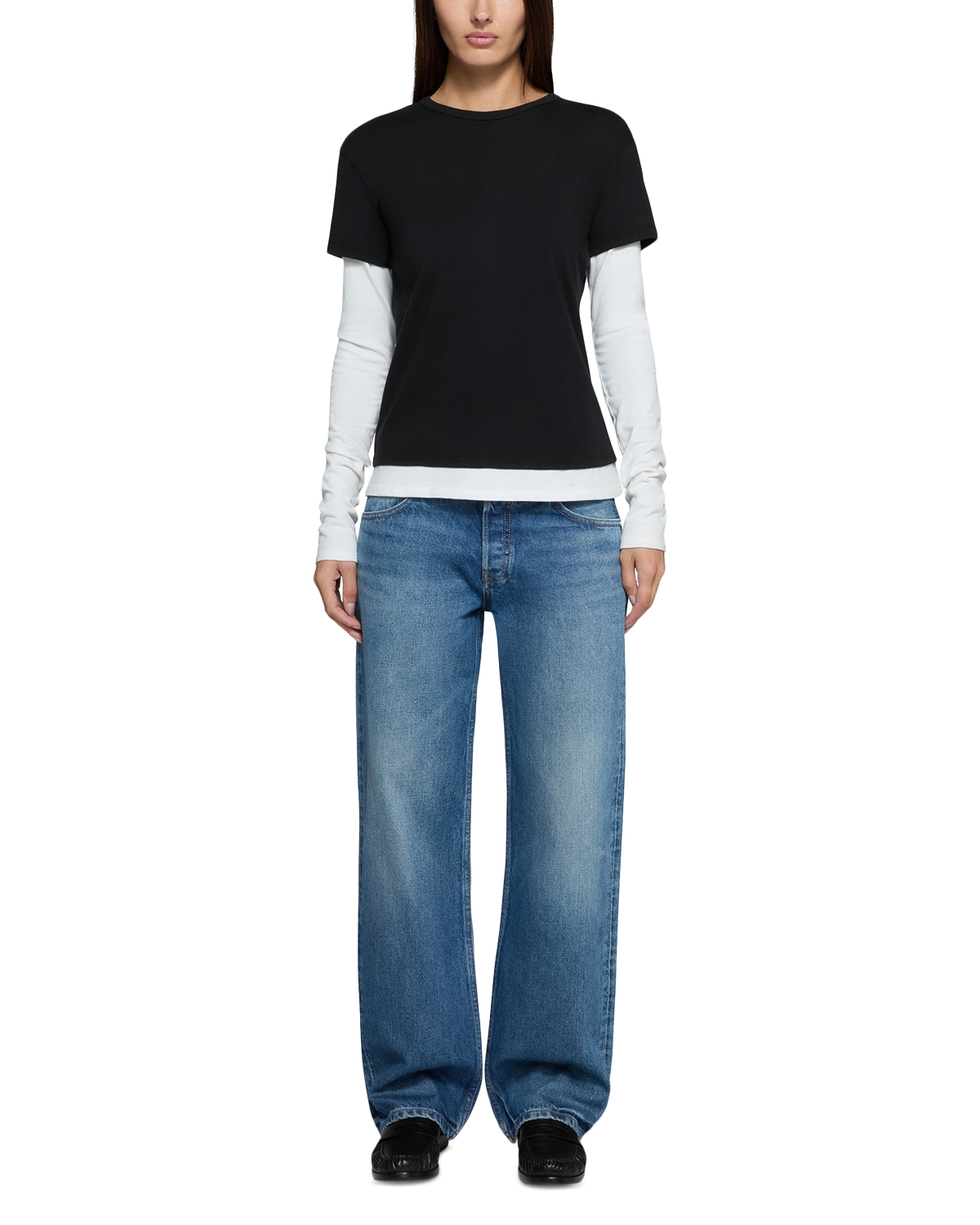 EB DENIM Low Rise Baggy Straight Jeans