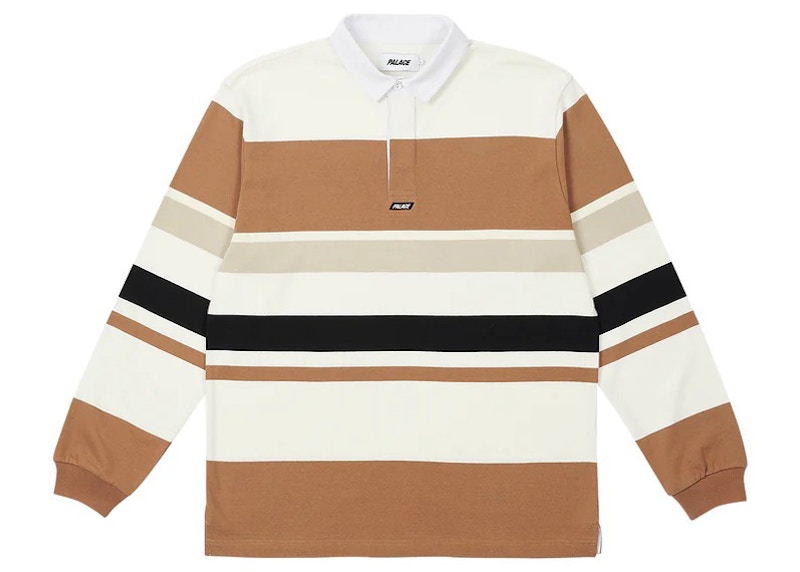 Palace Elbow Stripe Rugby - White | Editorialist