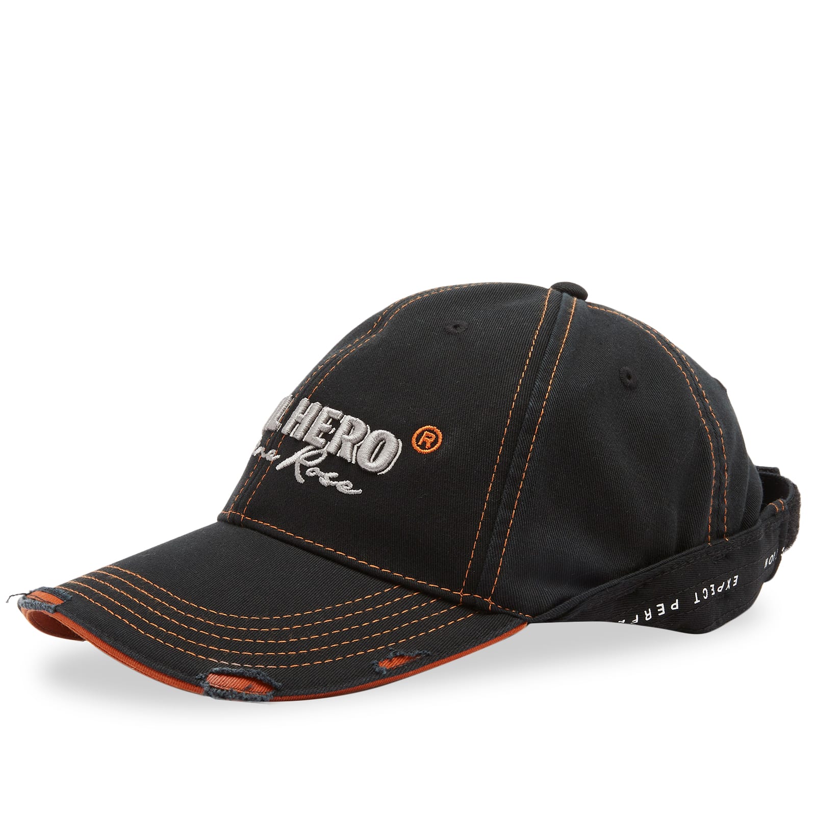 Martine Rose Local Hero Baseball Cap In Black/Orange - 50% Off