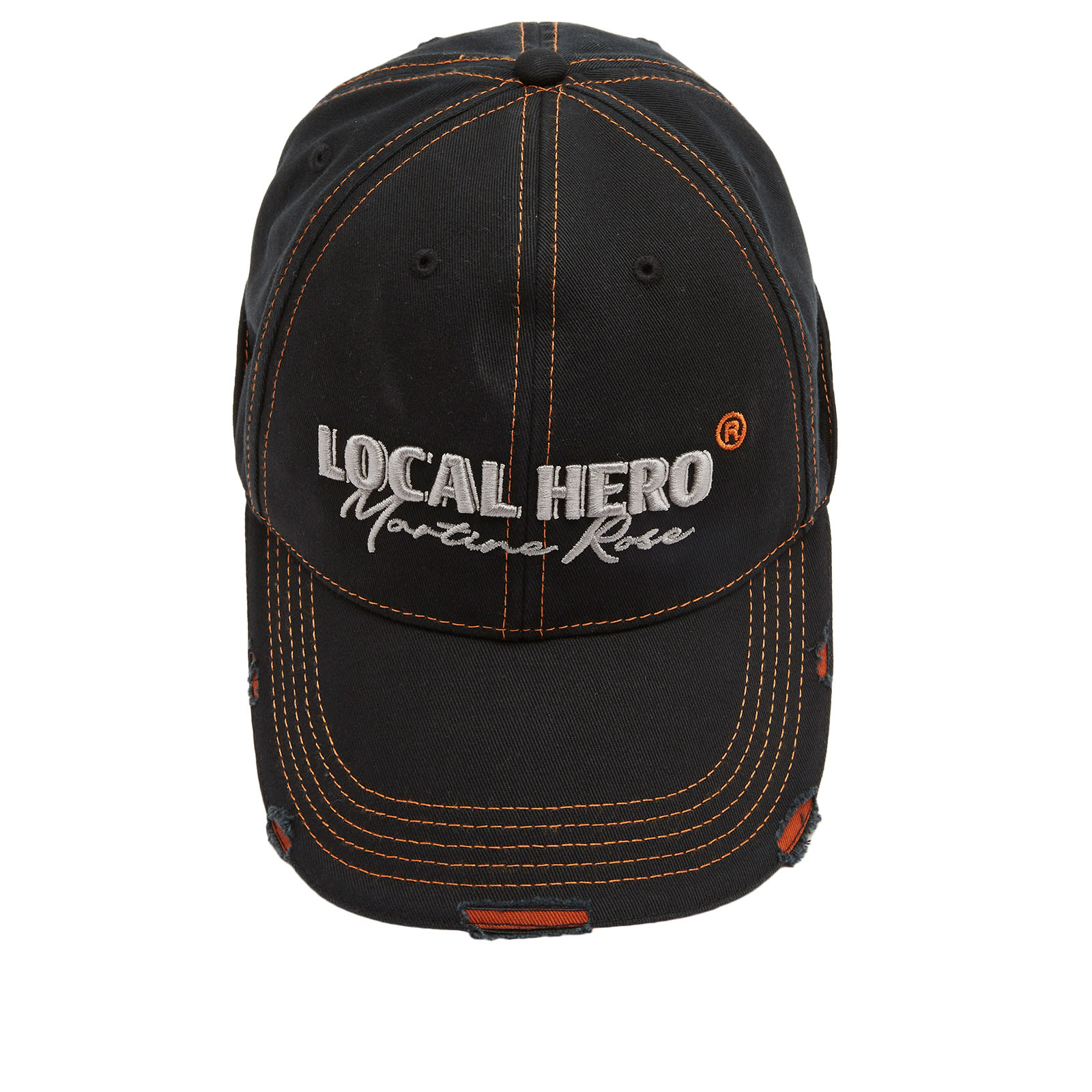 Martine Rose Local Hero Baseball Cap In Black/Orange - 50