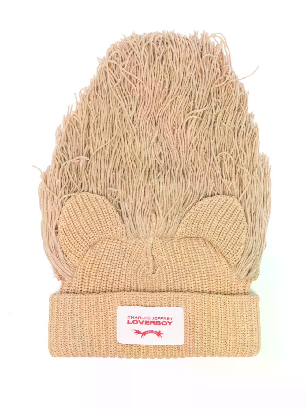 帽子 CHARLES JEFFREY LOVERBOY Lion Beanie Charles Jeffrey LOVERBOY Tan Chunky Lion Beanie Charles Jeffrey