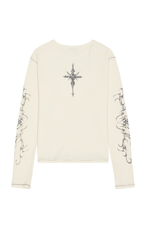 Jaded London Ines Waffle Long Sleeve - White | Editorialist