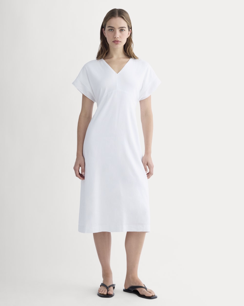 EVERLANE Everlane Stretch Linen Tie-Back Midi Dress