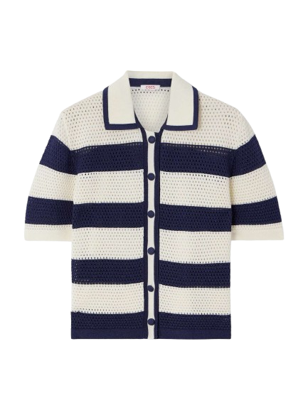 MC2 SAINT BARTH Striped Crochet-Knit Shorts