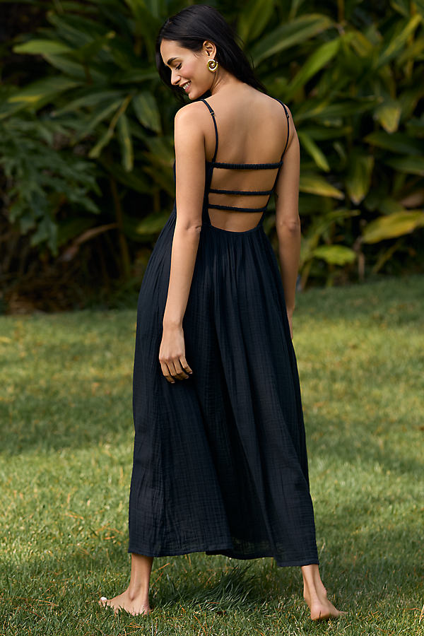 celandine strapless smocked drop-waist midi dress Nalini Smocked Midi Dress in Poplin main image 0