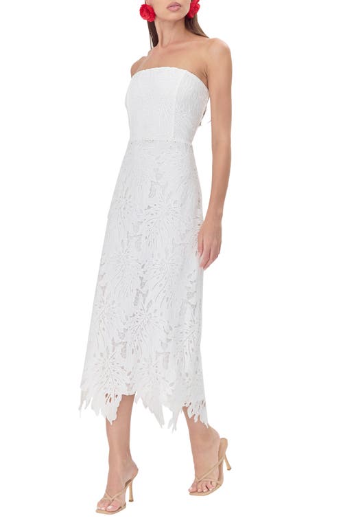 Adelyn Rae Jessika 3d Lace Strapless Midi Dress In White - 60% Off |  Editorialist