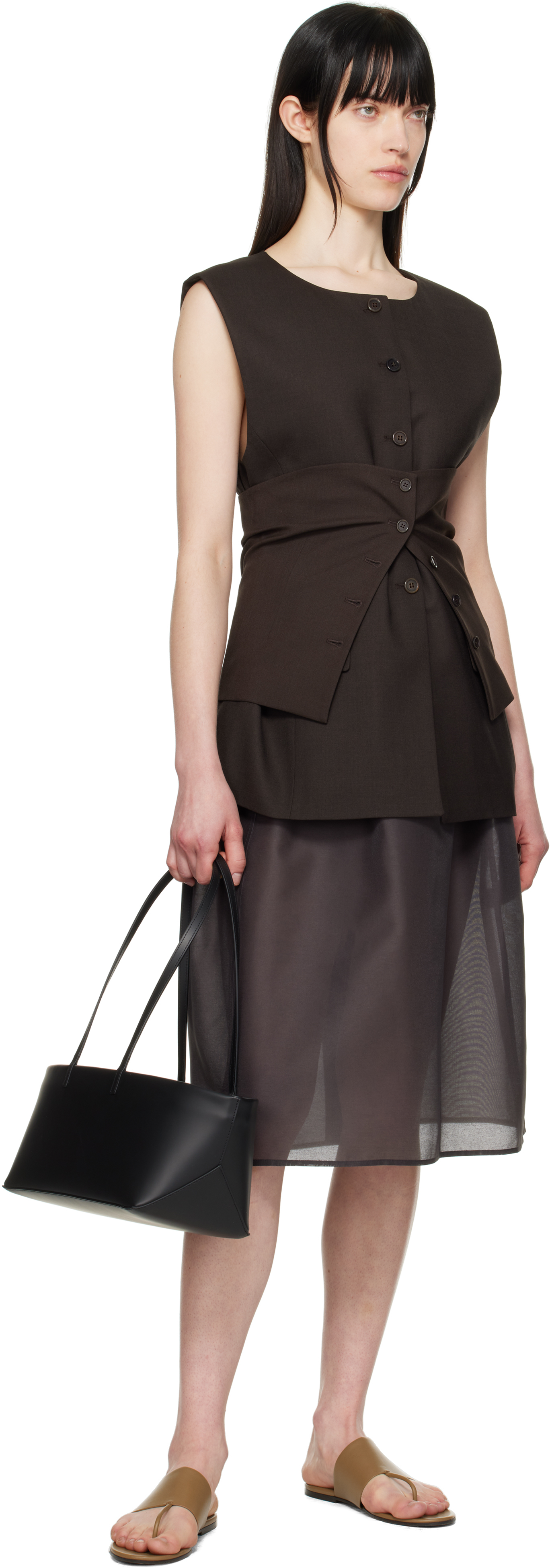 Amomento Square Leather Shoulder Bag In Black - 48% Off | Editorialist