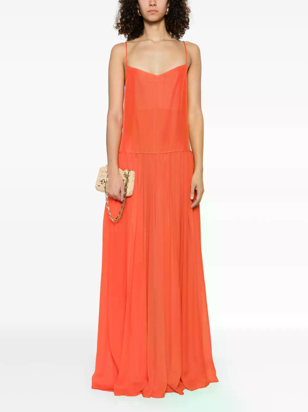Forte_forte Silk Maxi Dress In Orange - 63% Off | Editorialist