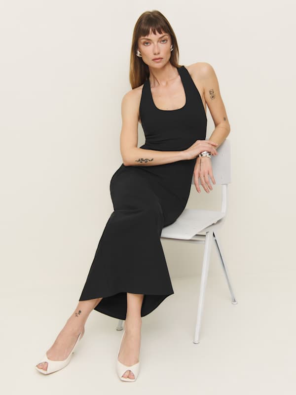 Reformation Ellie Knit Dress - Black | Editorialist Reformation Ellie Knit Dress - Black | Editorialist
