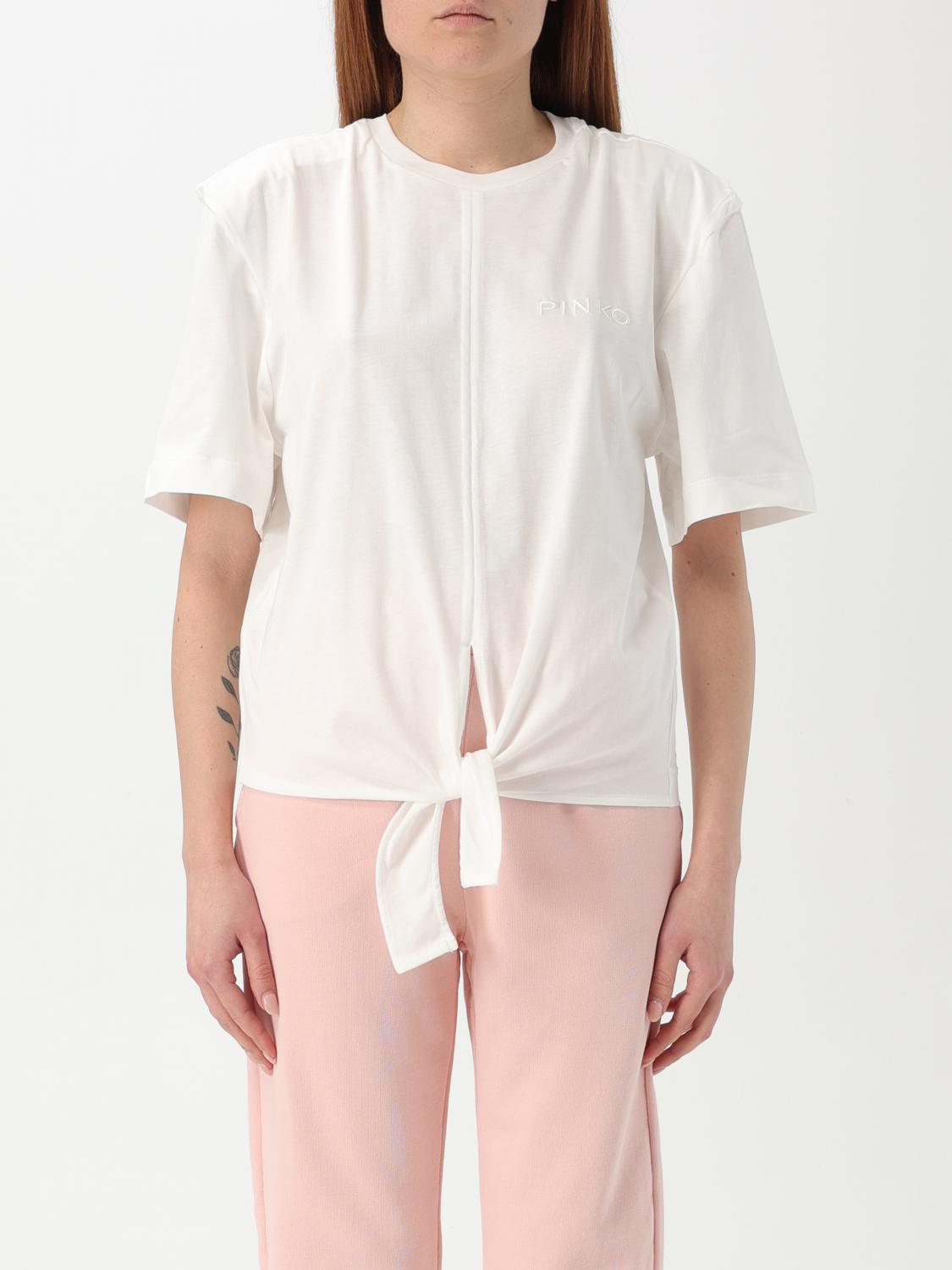 PINKO Pinko Short Sleeve T-Shirt with Front Tie Detail