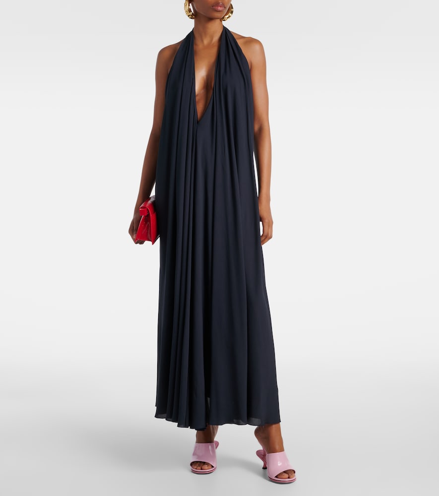 JACQUEMUS Jacquemus Norma Draped Open-Back Maxi Dress