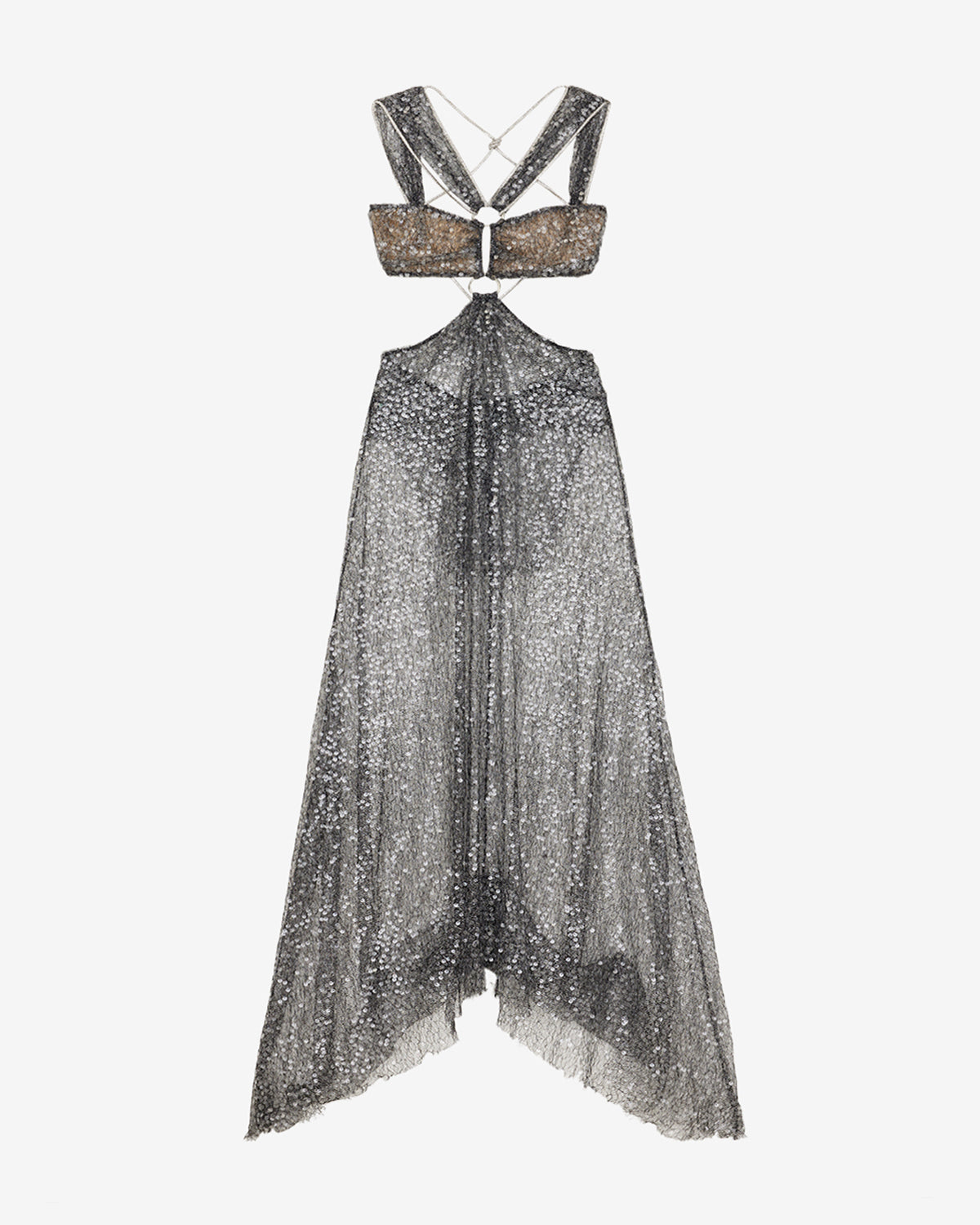 Buy Isabel Marant Dalie Maxi Dress - Silver At 50% Off