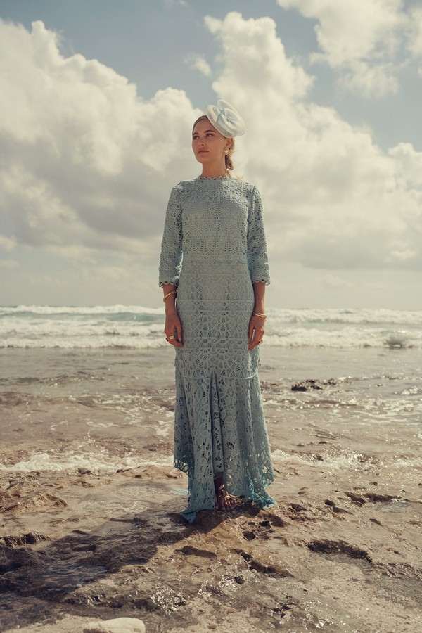 ellie maxi dress in dusk blue MAKIR Lace Cascade - centric approach Trendy black midi dress for summer 2025 Chiffon One Shoulder A-line Size:16.5 36/37