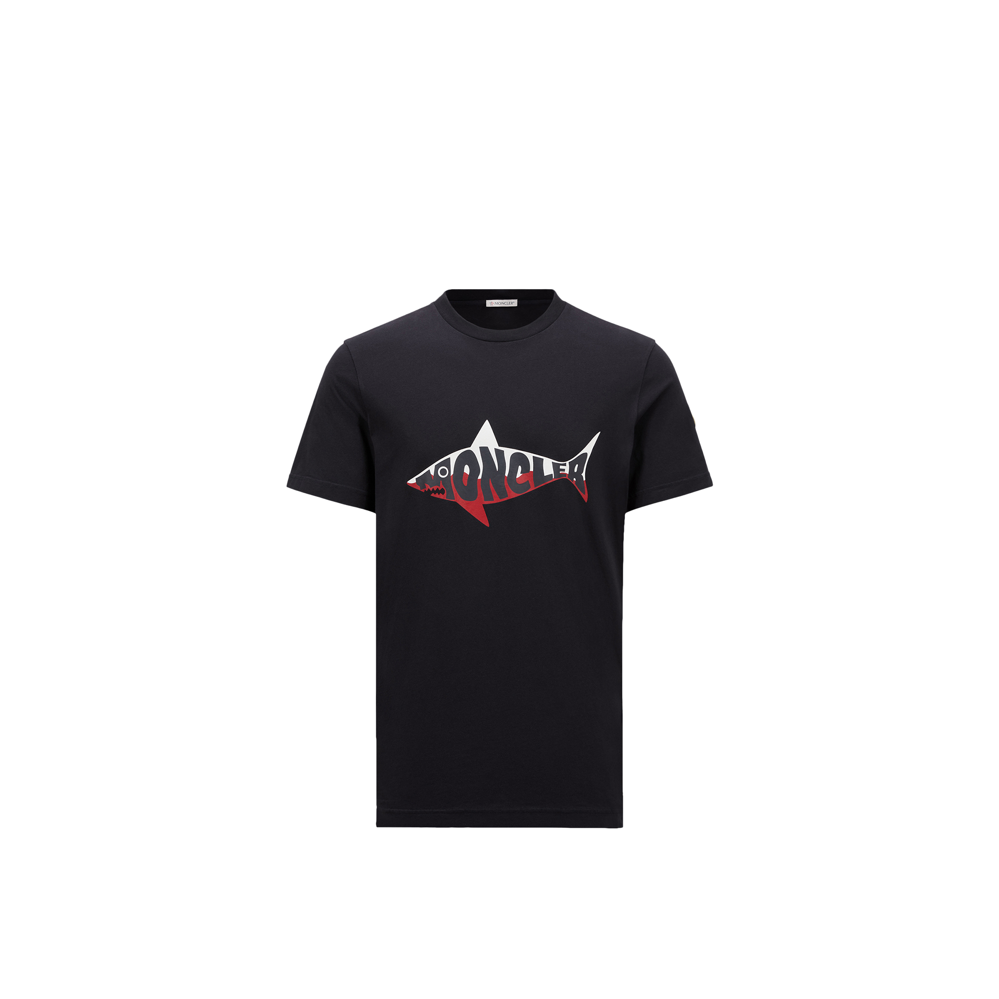 Moncler Shark Logo Cotton T-Shirt - Blue | Editorialist