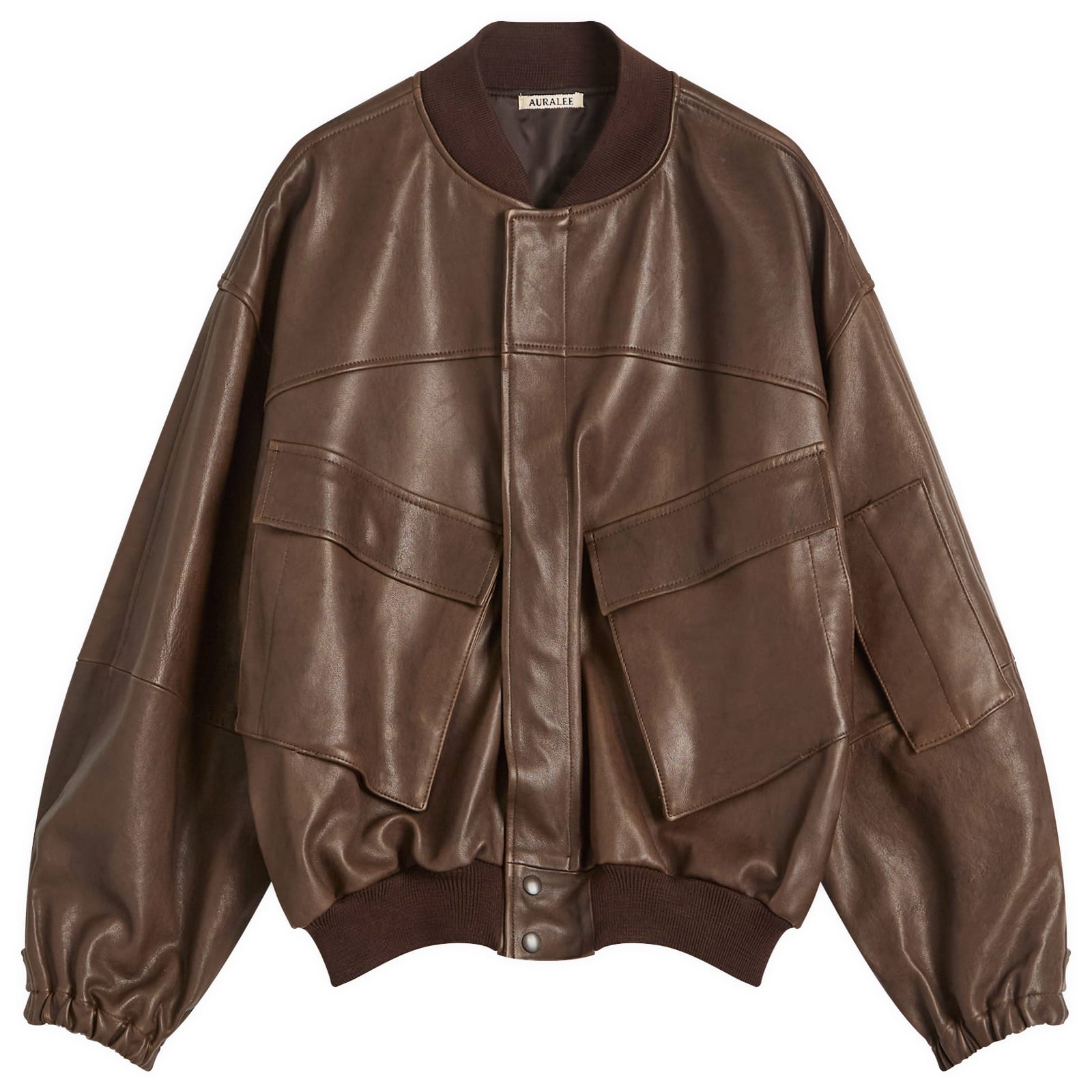 オーラリー 25SS LAMB LEATHER FLIGHT BLOUSON 3 Auralee Lamb Leather Flight Blouson In Brown - 35% Off | Editorialist