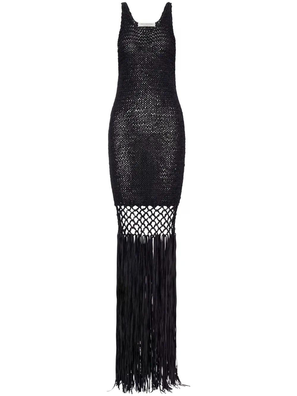 galvan atalanta ribbed-knit midi dress Atalanta Dress in Black main image 0