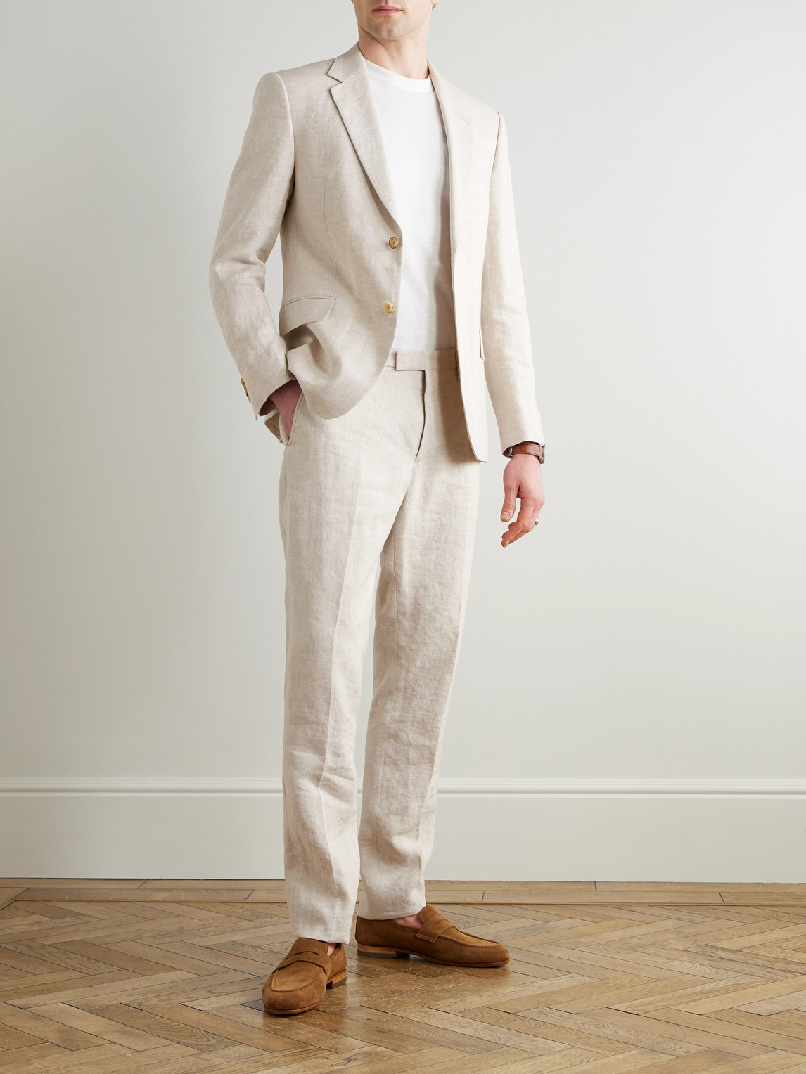 MR P. Mr P. Phillip Slim-Fit Straight-Leg Linen Suit Trousers