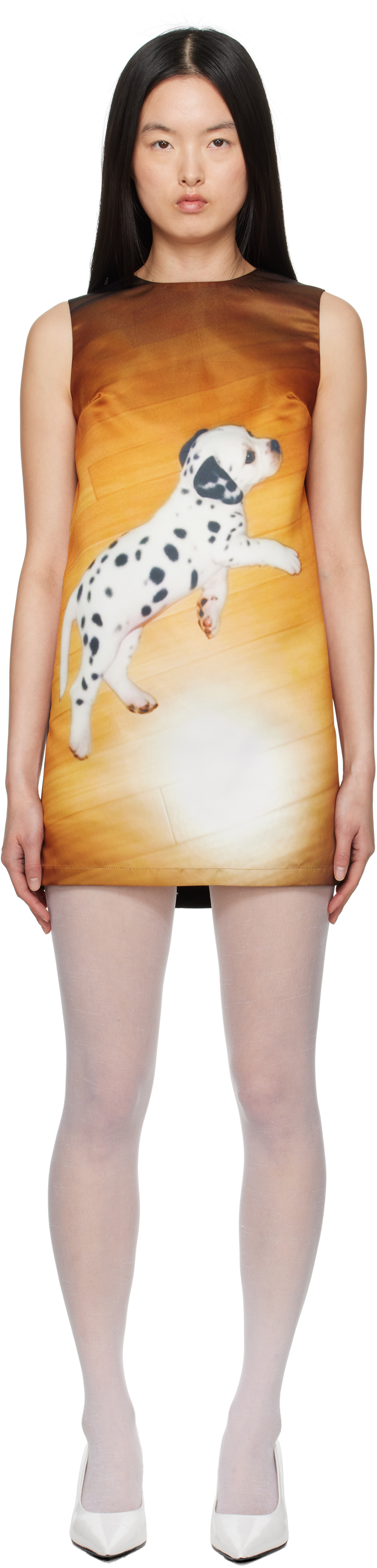 Ashley Williams Printed Minidress In Dalmatian - 15% Off