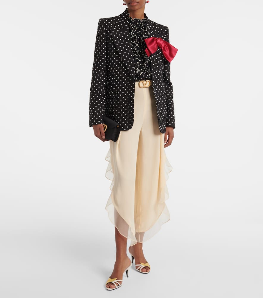 VALENTINO Valentino Polka-Dot Silk Crêpe de Chine Blouse