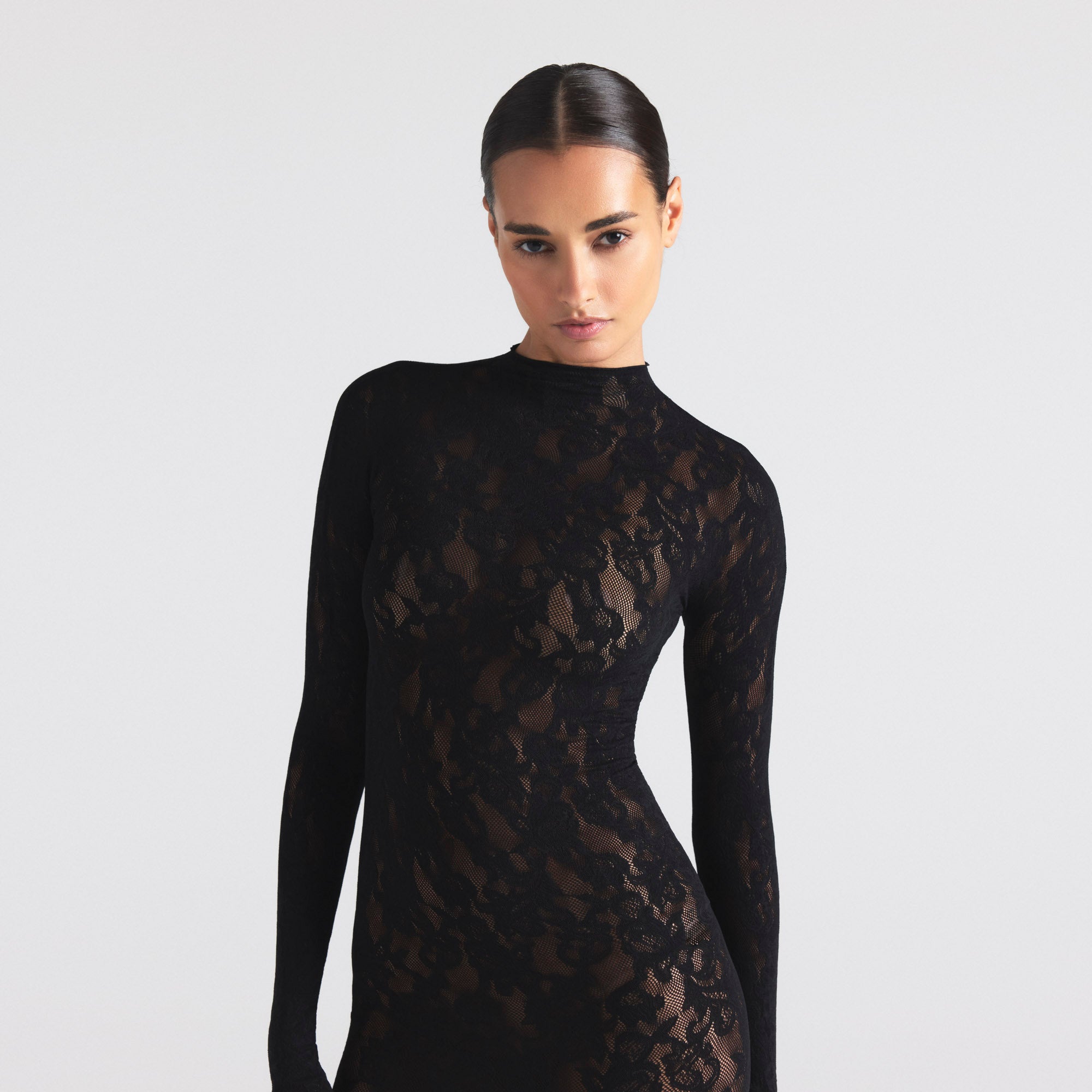 Skims Knit Lace Maxi Dress - Onyx | Editorialist