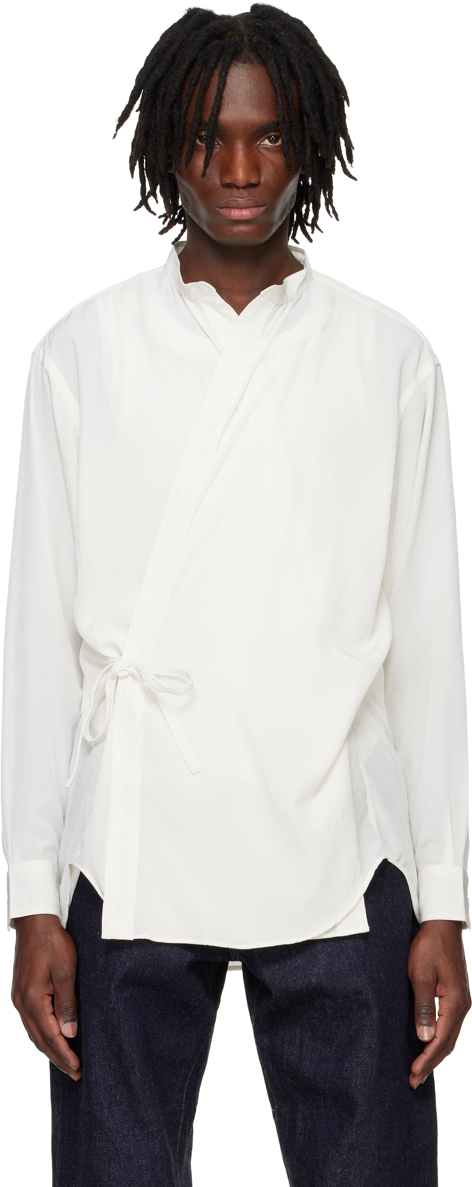 Buy RAINMAKER KYOTO Band Collar Dougi Shirt - White At 9% Off