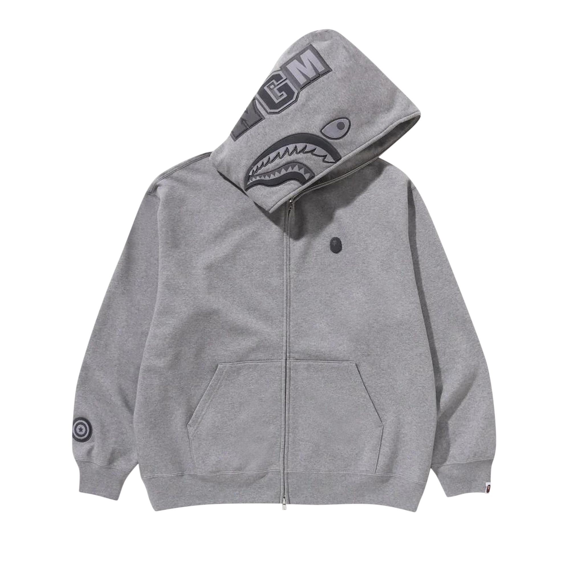 BAPE Ape Crossbone College Zip Hoodie - Grey | Editorialist