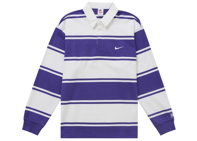 ウェア SUPREME stripe rugby navy S Supreme Striped Rugby Royal