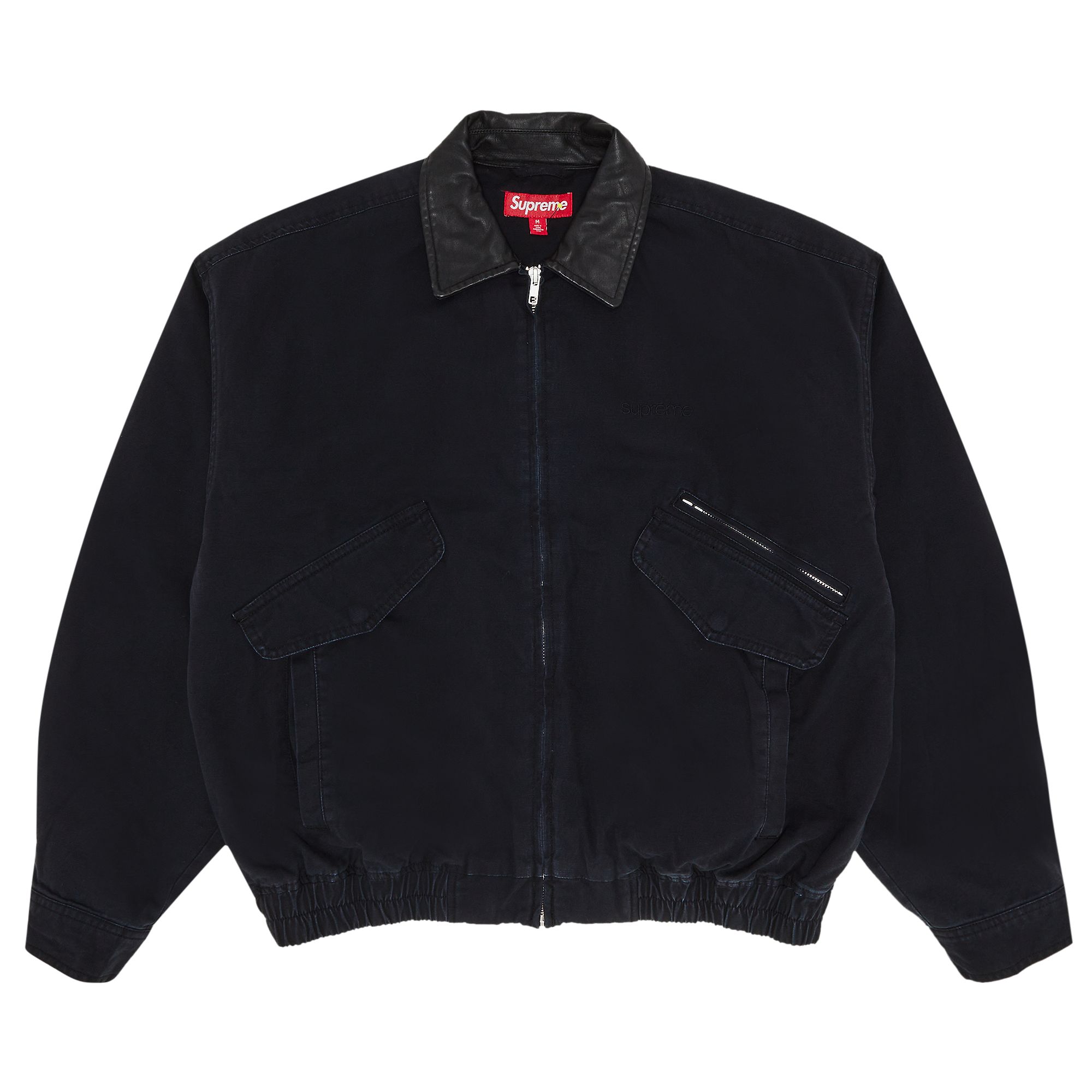 ジャケット・アウター supreme Leather Utility Jacket black Supreme Leather Collar Utility Jacket Black Men's - FW23 - US