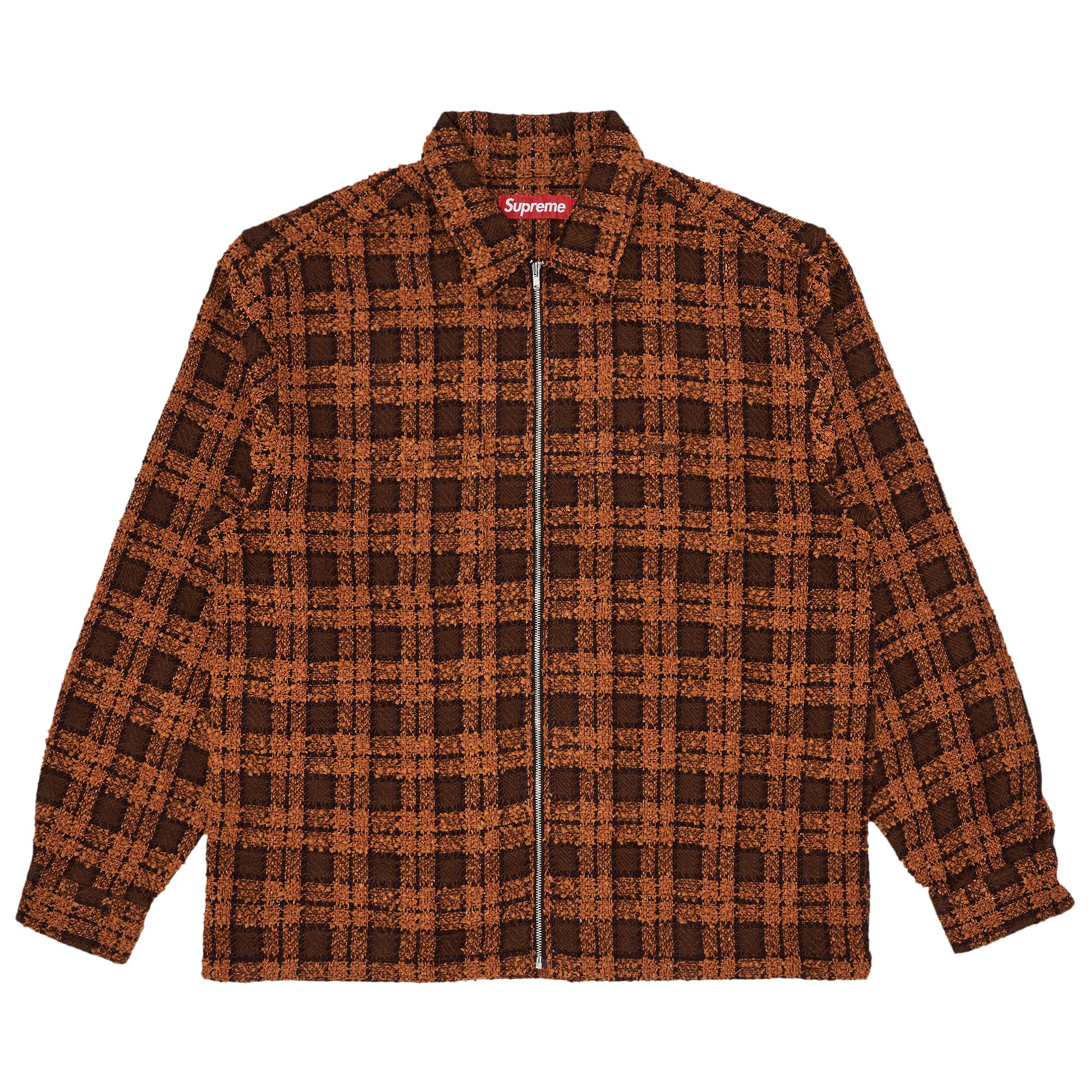 Supreme Bouclé Zip Up Shirt - Black | Editorialist