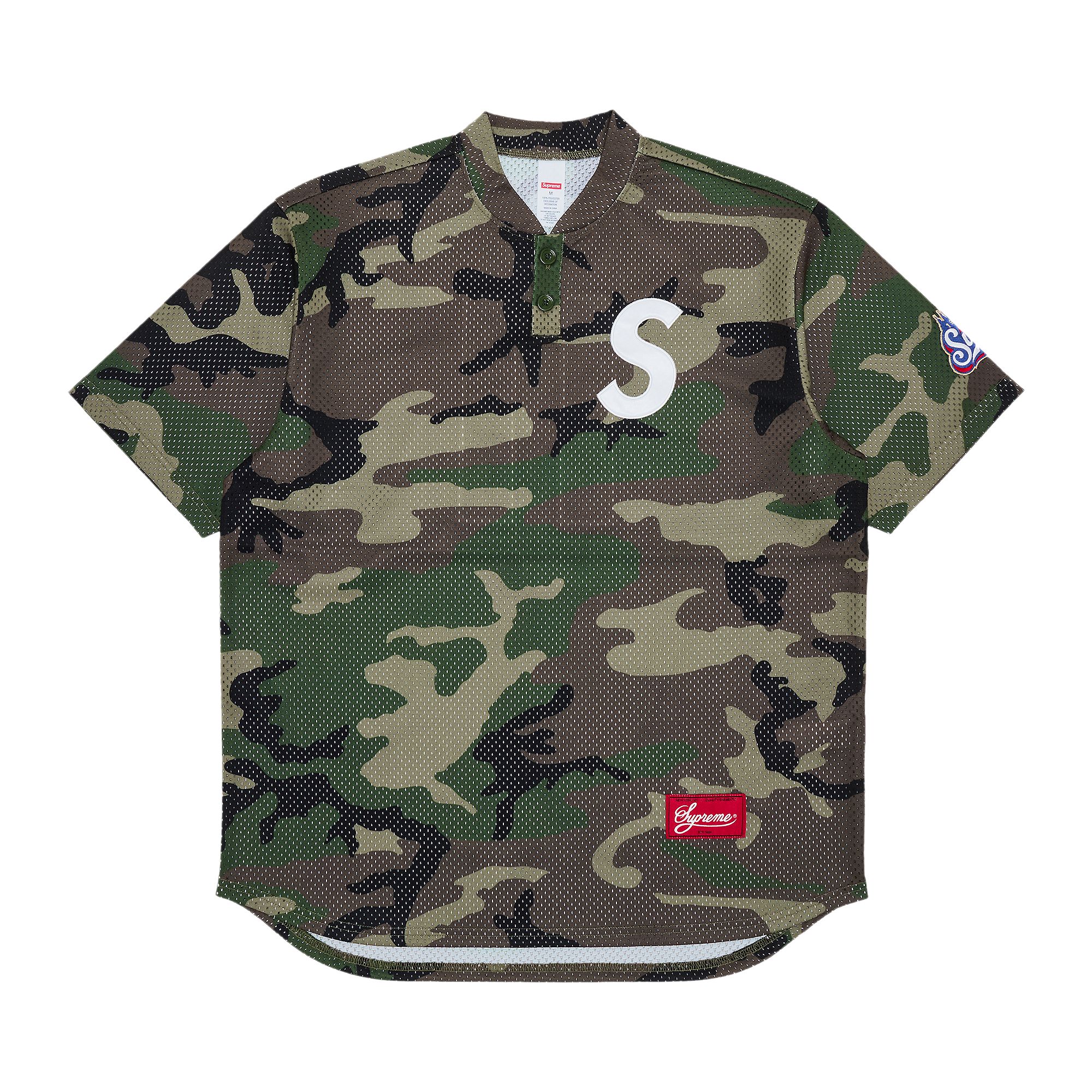 Supreme S Logo Baseball Henley - Green | Editorialist