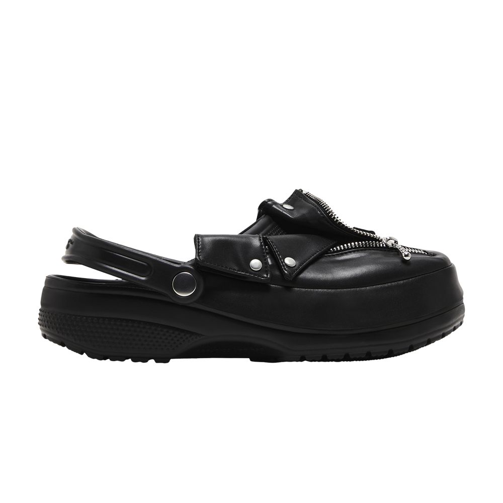 Crocs X Beams Classic Clog Leather Riders - Black | Editorialist Crocs X Beams Classic Clog Leather Riders - Black | Editorialist