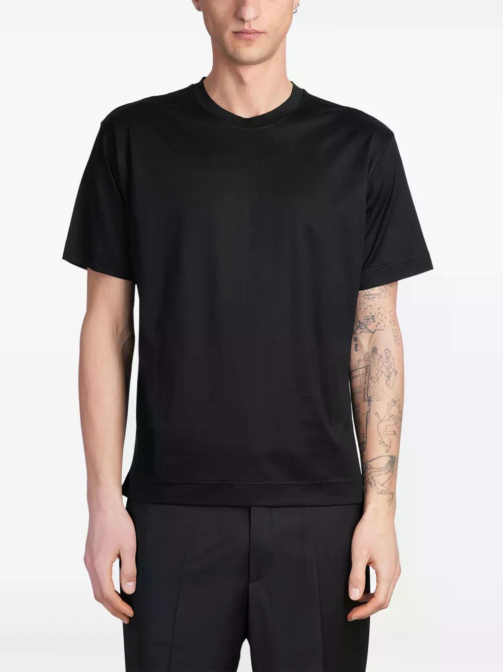 Tシャツ・カットソー TAGLIATORE Men T-shirt Black RODENPWE2508 NERO Tagliatore Cotton T-Shirt In Black - 3% Off | Editorialist
