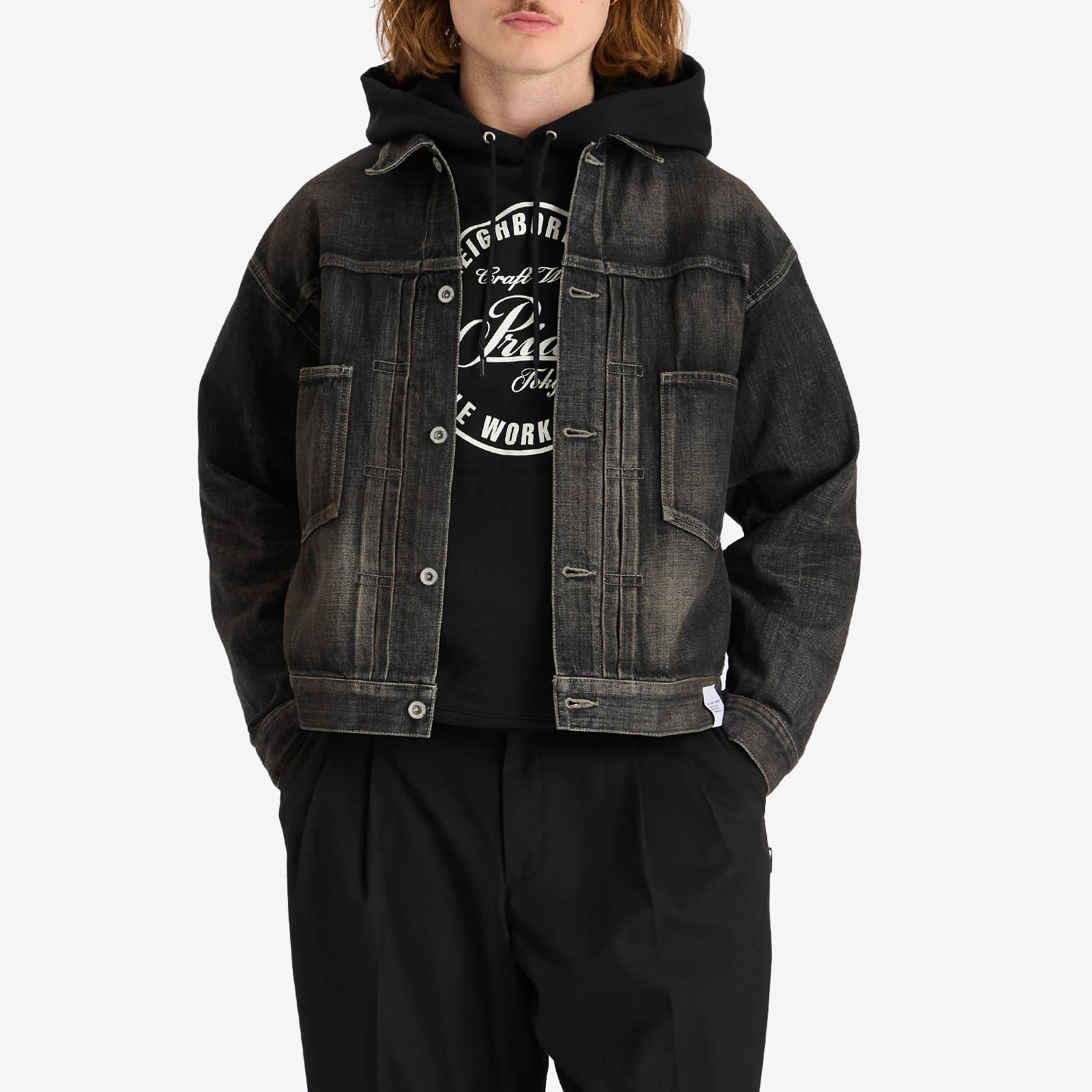 Neighborhood Washed Denim Type-2 Jacket - Black | Editorialist