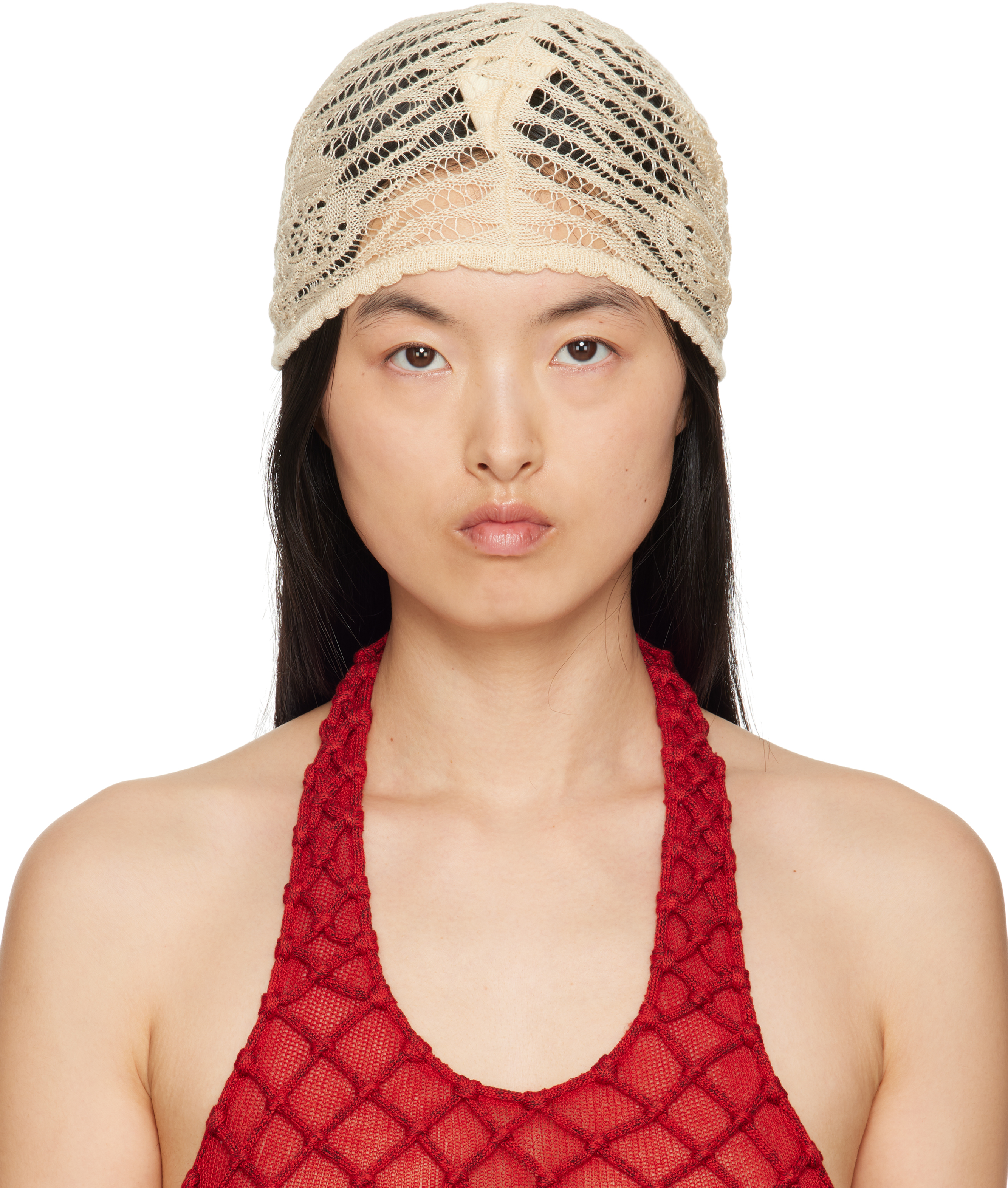 Isa Boulder Tattoolace Headscarf In Beige - 10% Off | Editorialist
