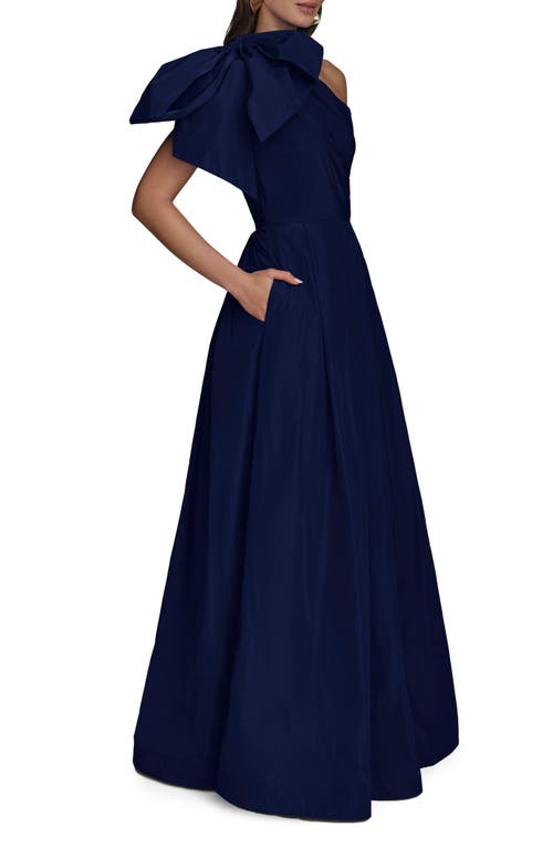 open lace back dress Floral Brocade One Shoulder Bow Gown | Gown main image 0