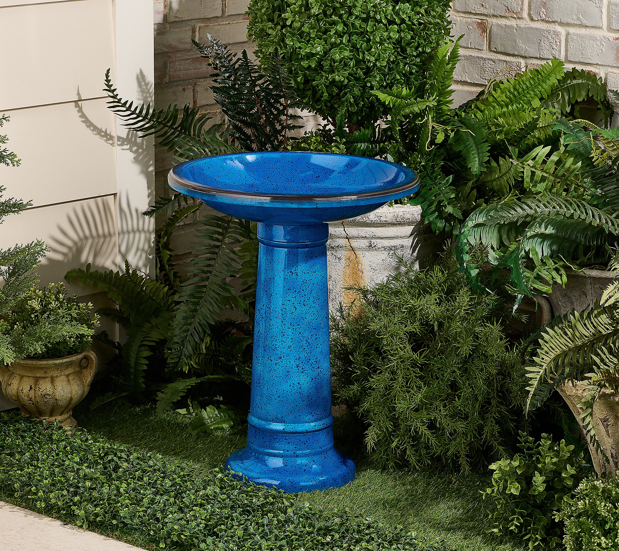 Jennings Faux Ceramic Bird Bath With Fillable Base - One-Color ...