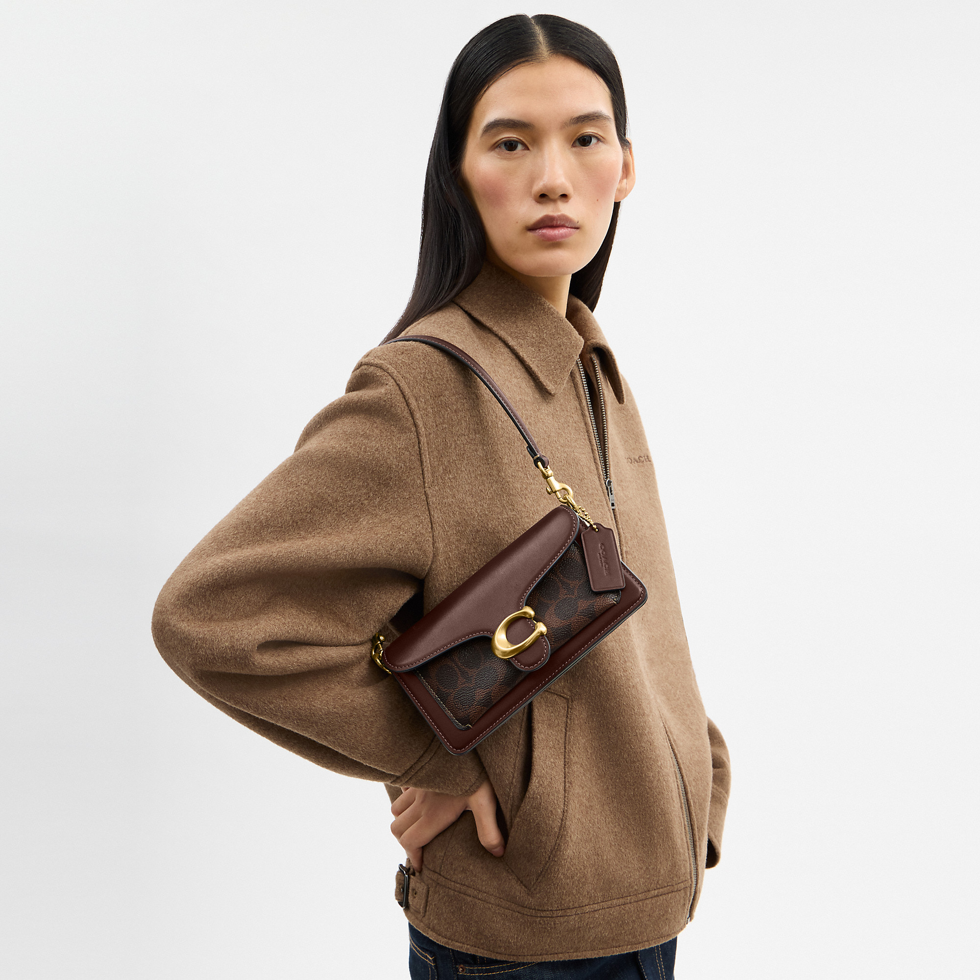 Coach Tabby Shoulder Bag 20 In Signature Canvas - Brass/Maple