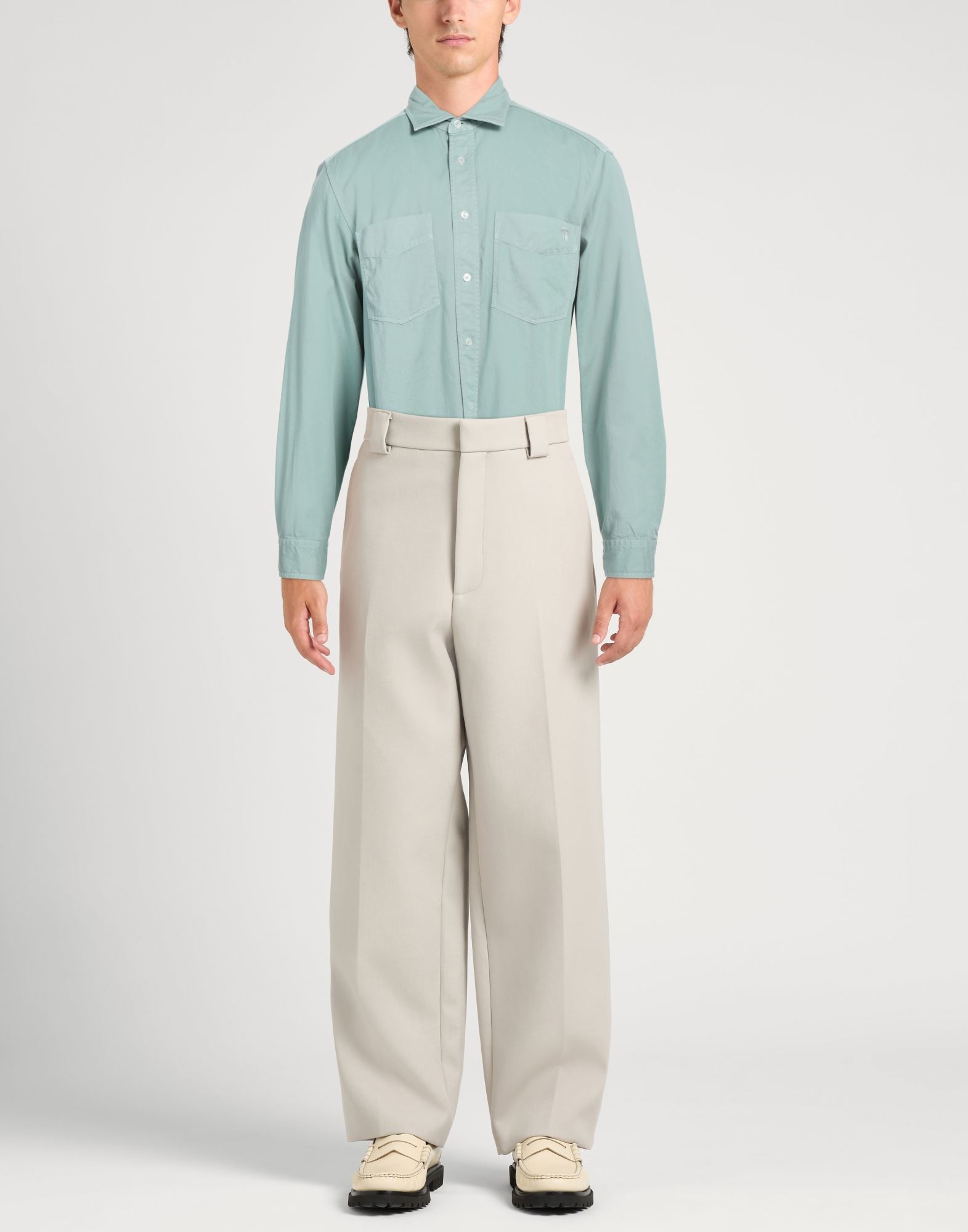 TOD'S man shirt light green size 15 ½ cotton